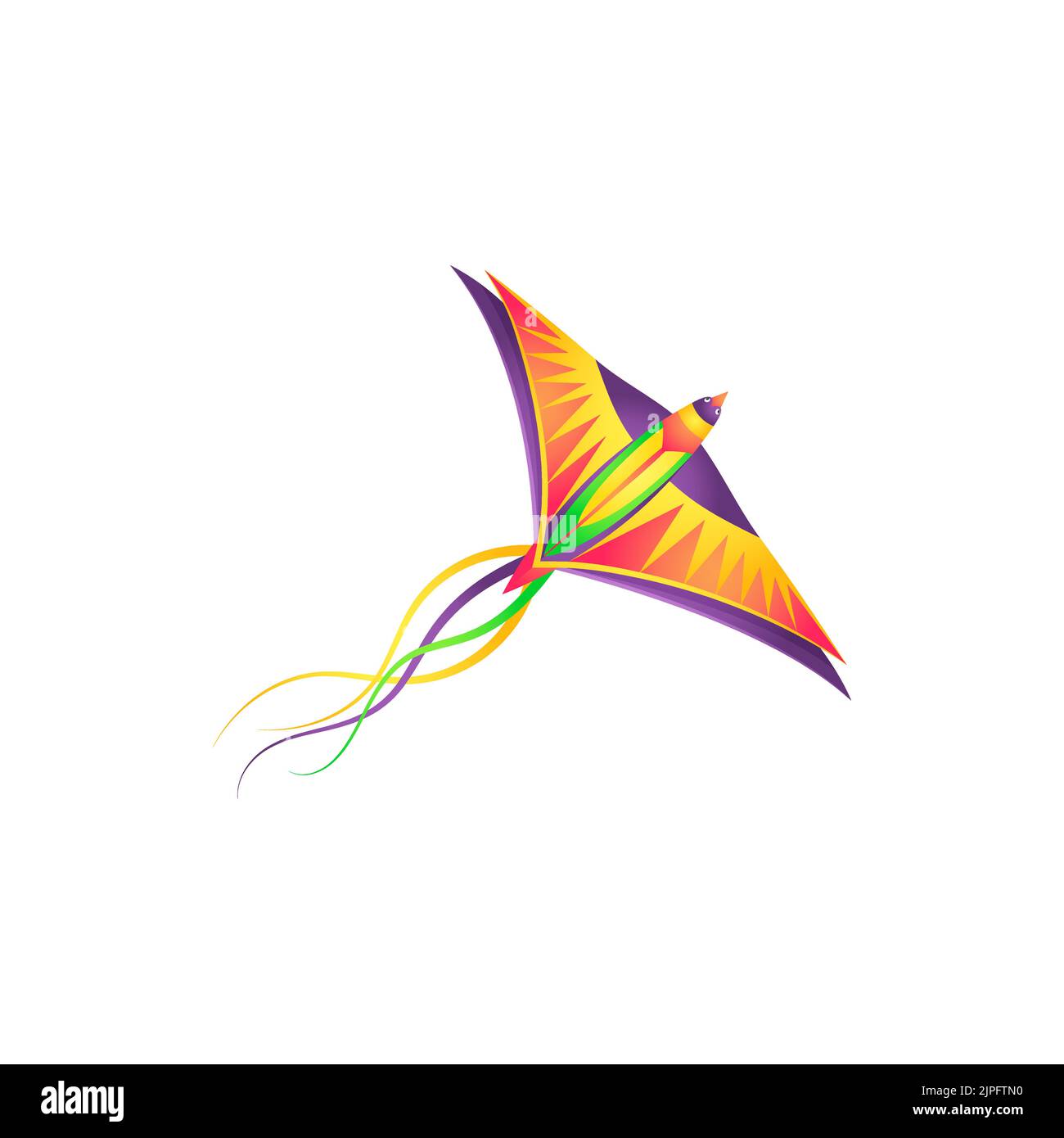 Cartoon kite isolated vector icon. flying kids toy in shape of bird ...