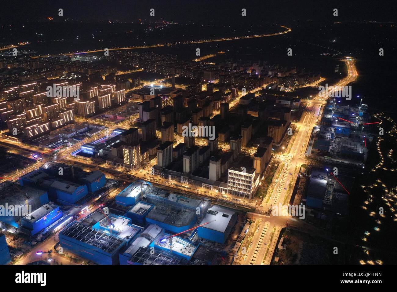 Xiongan. 17th Aug, 2022. Aerial photo taken on Aug. 17, 2022 shows a ...