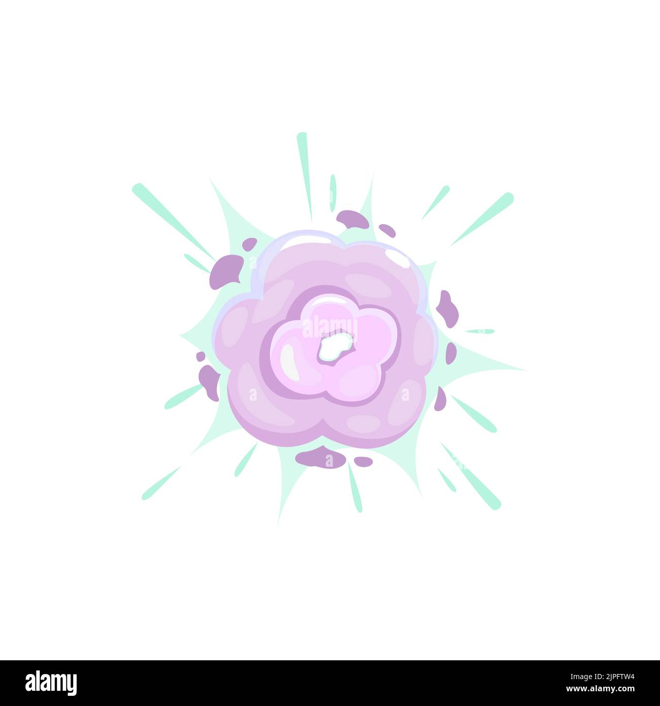 Radiation and smoke, blast and burst sign, atomic radioactive hydrogen bomb explosion isolated ...