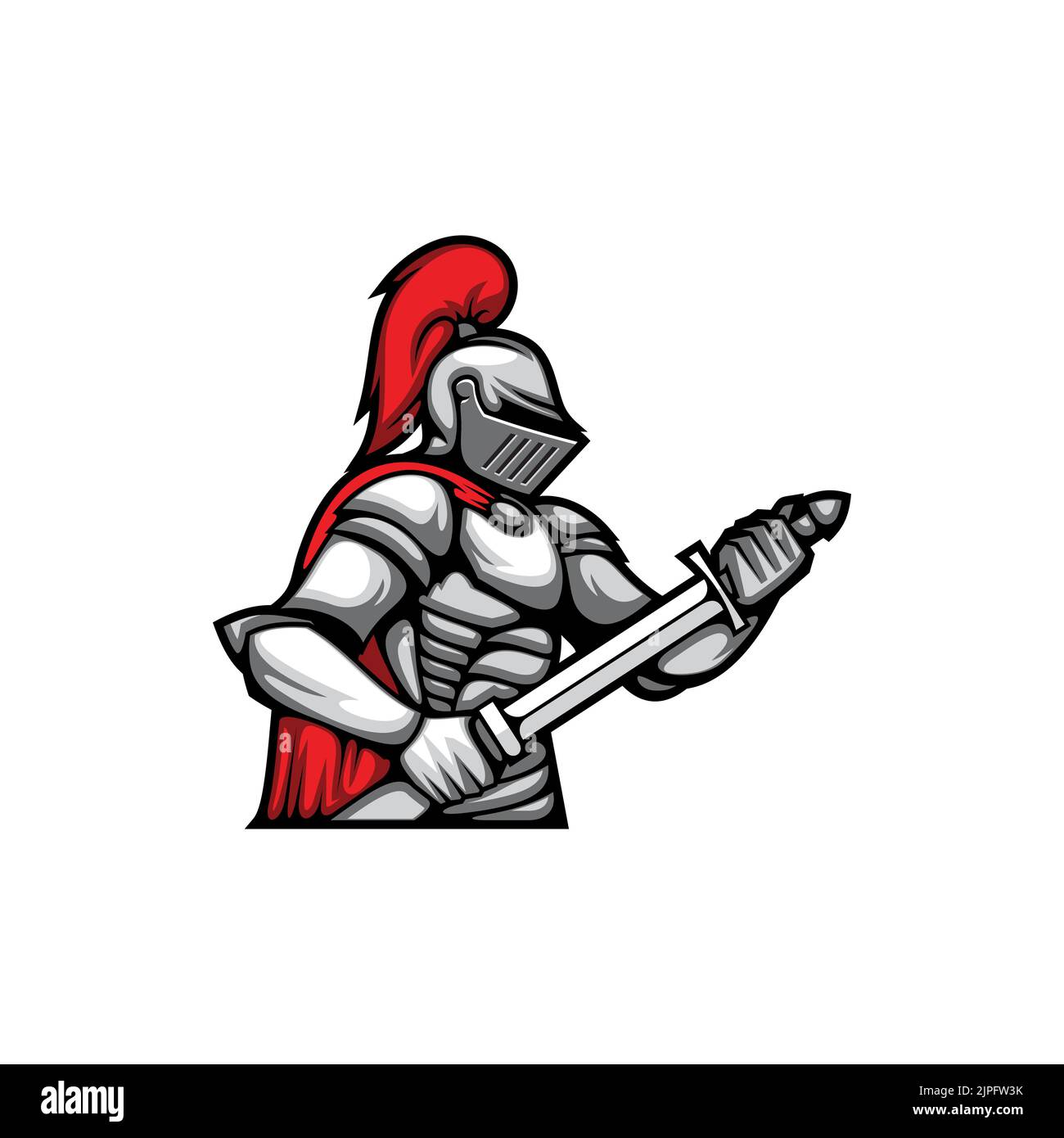Fighting soldier medieval knight in armour metal protection, warrior ...