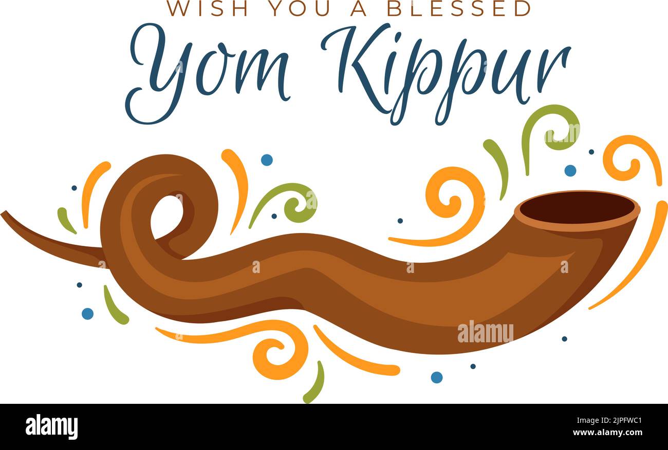 Yom Kippur Celebration Hand Drawn Cartoon Flat Illustration to Day of ...