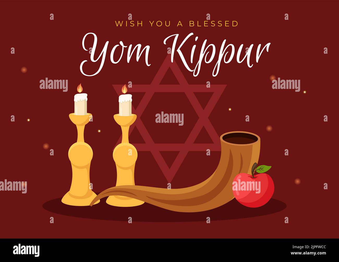 Yom Kippur Celebration Hand Drawn Cartoon Flat Illustration to Day of ...