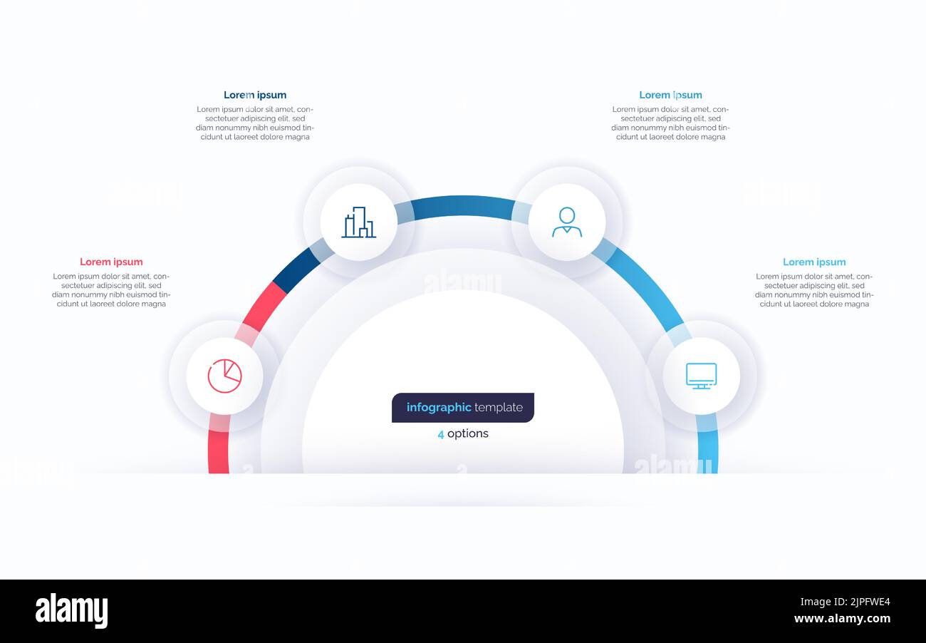 Four option circle infographic design template. Vector illustration ... Four option circle infographic design template. Vector illustration ...