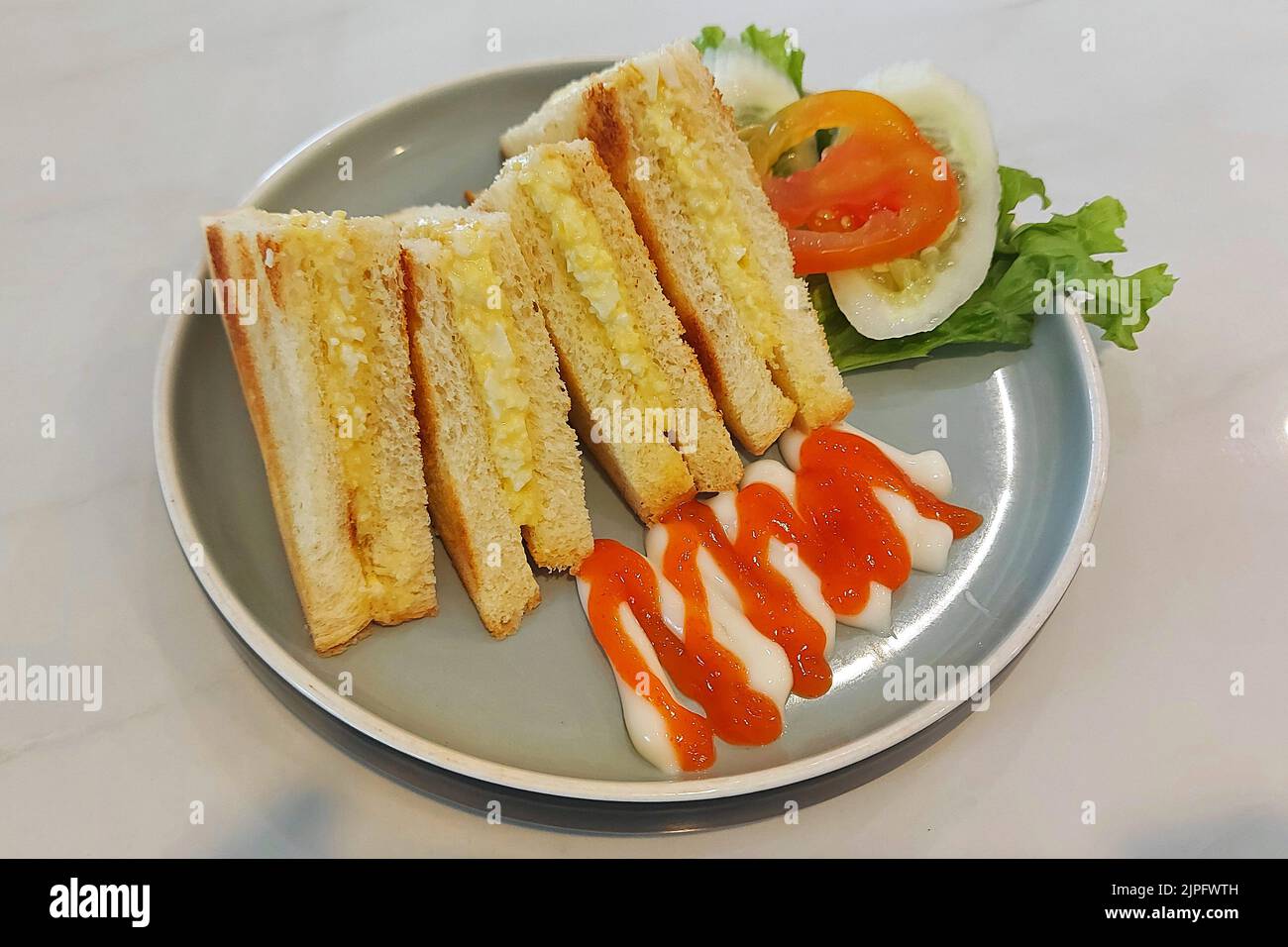 Bread Toast at Malacca Toast Cafe, Jakarta, Indonesia Stock Photo - Alamy