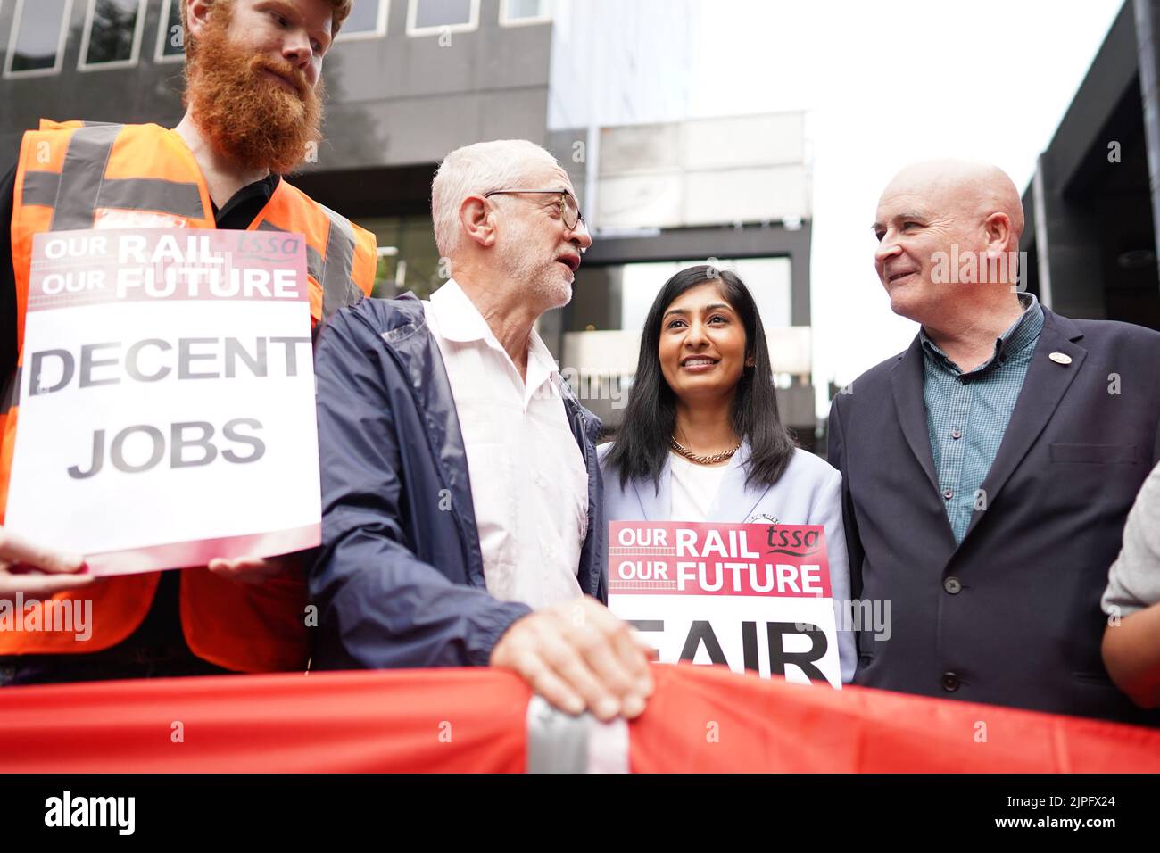 Jeremy Corbyn (2nd left), Zarah Sultana, MP for Coventry South and Mick ...
