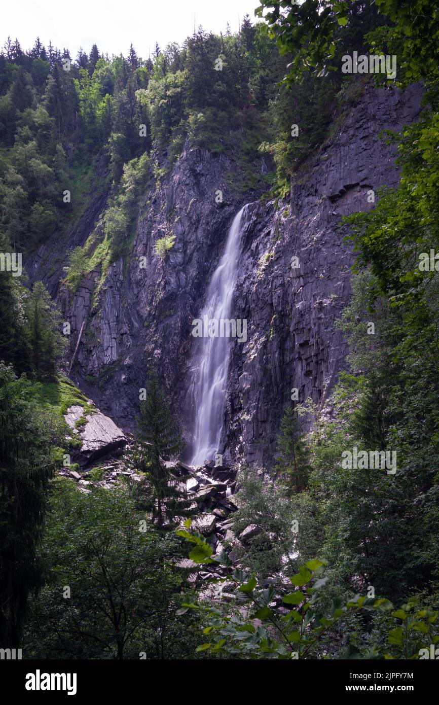 Ecrins National Park: waterfall La Muzelle near Venosc, France Stock ...