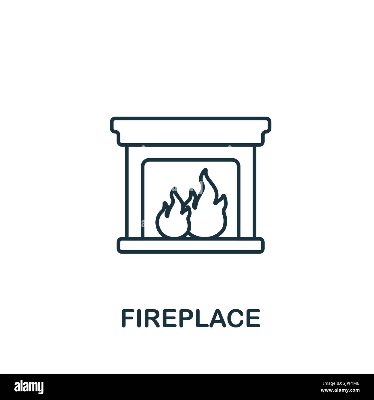 Fireplace icon. Line simple Fireplace icon for templates, web design ...