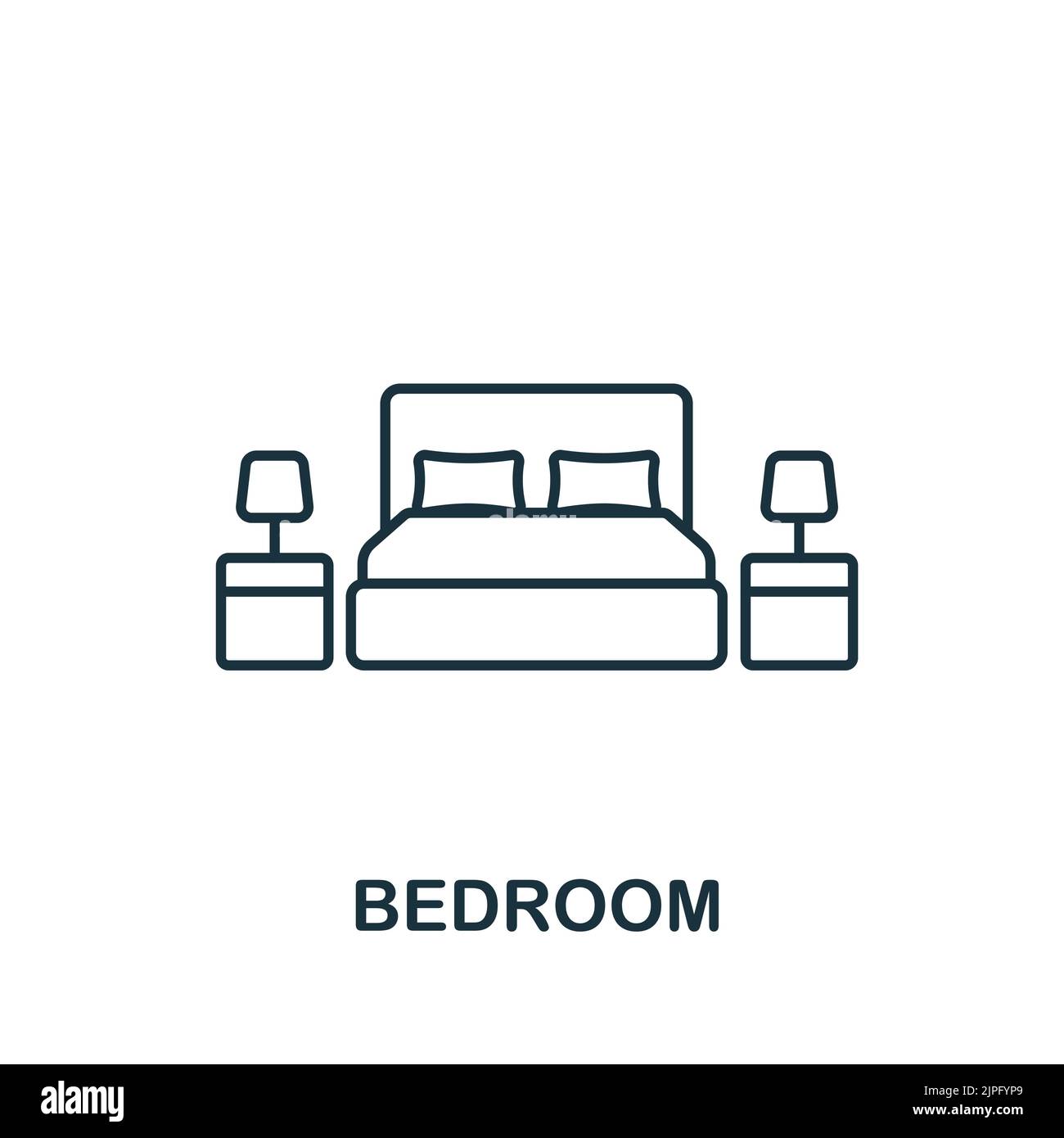 Bedroom icon. Line simple Bedroom icon for templates, web design and ...