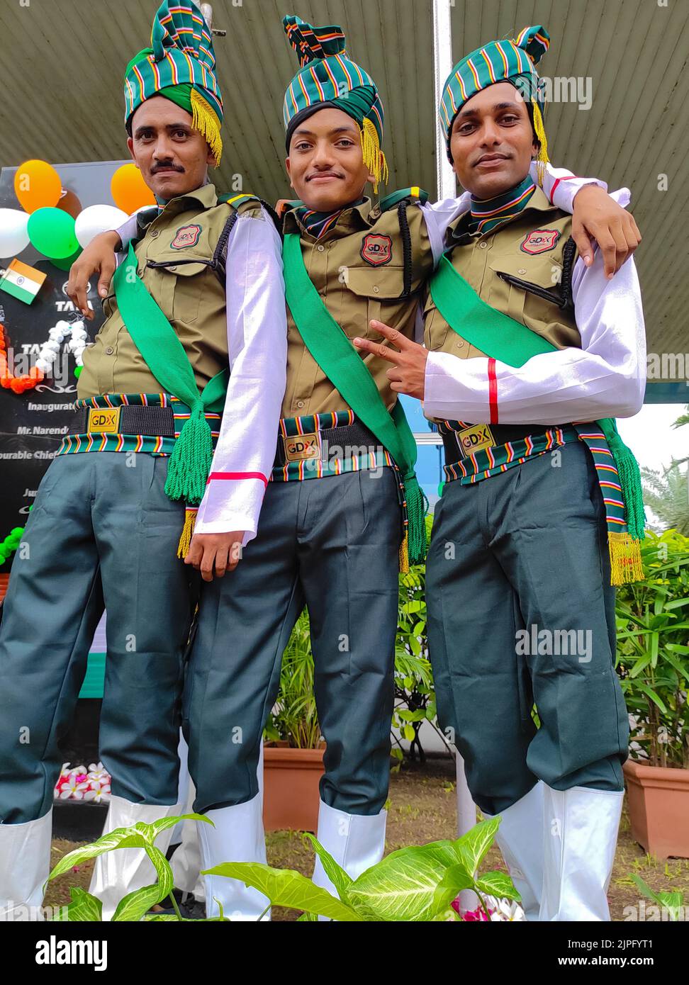 A Security Guard Pared Uniforms Ceremonials Dress Taking Photos Wearing ...