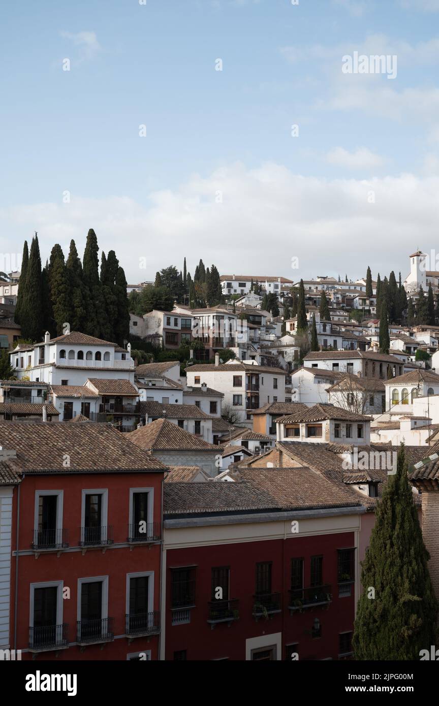 View from roof on buildings in old central part of world heritage city ...