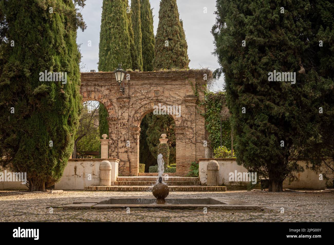 Walking in old central part of world heritage city Granada, Andalusia ...