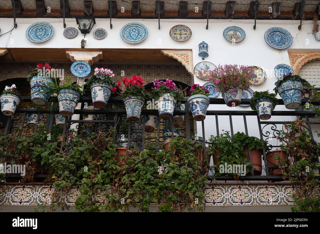 Walking in old central part of world heritage city Granada, Andalusia ...