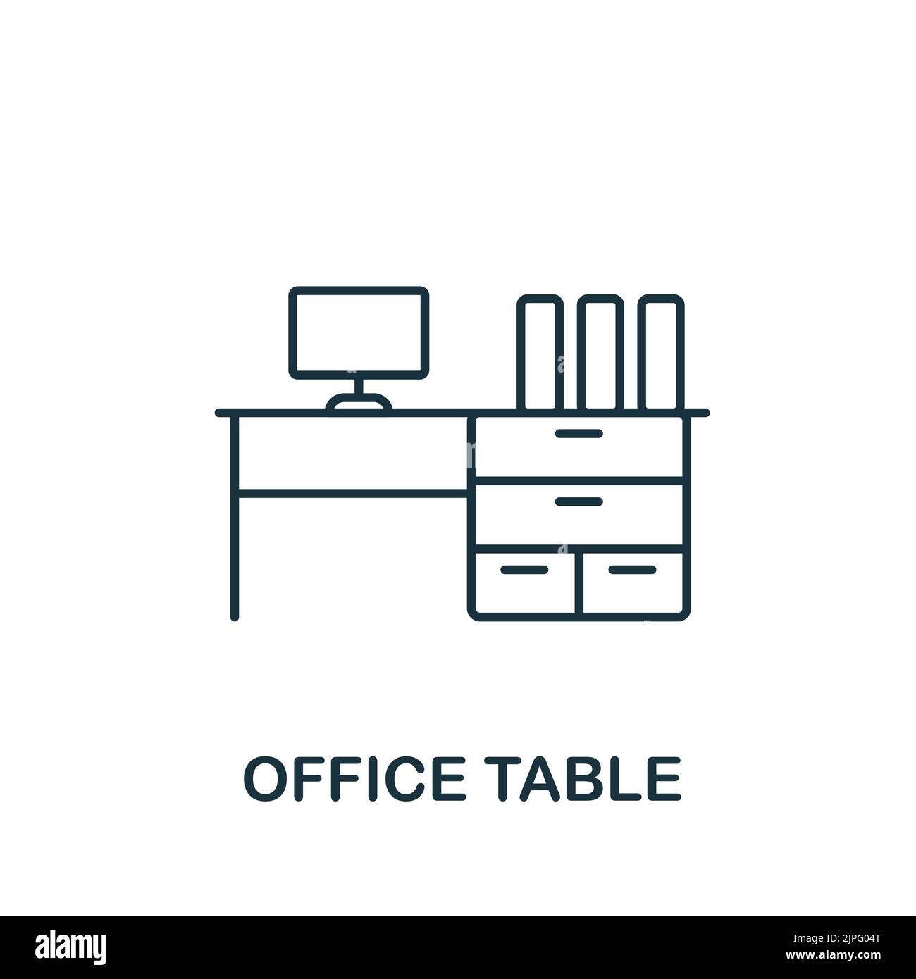 Office Table icon. Line simple Office Table icon for templates, web ...