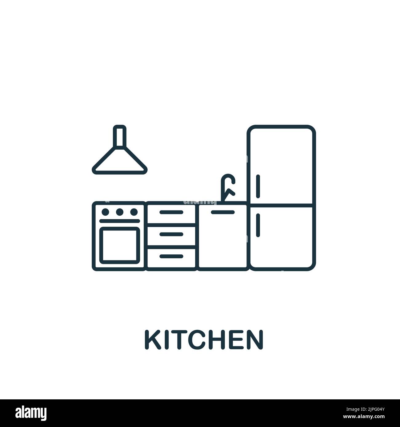 Kitchen icon. Line simple Kitchen icon for templates, web design and ...