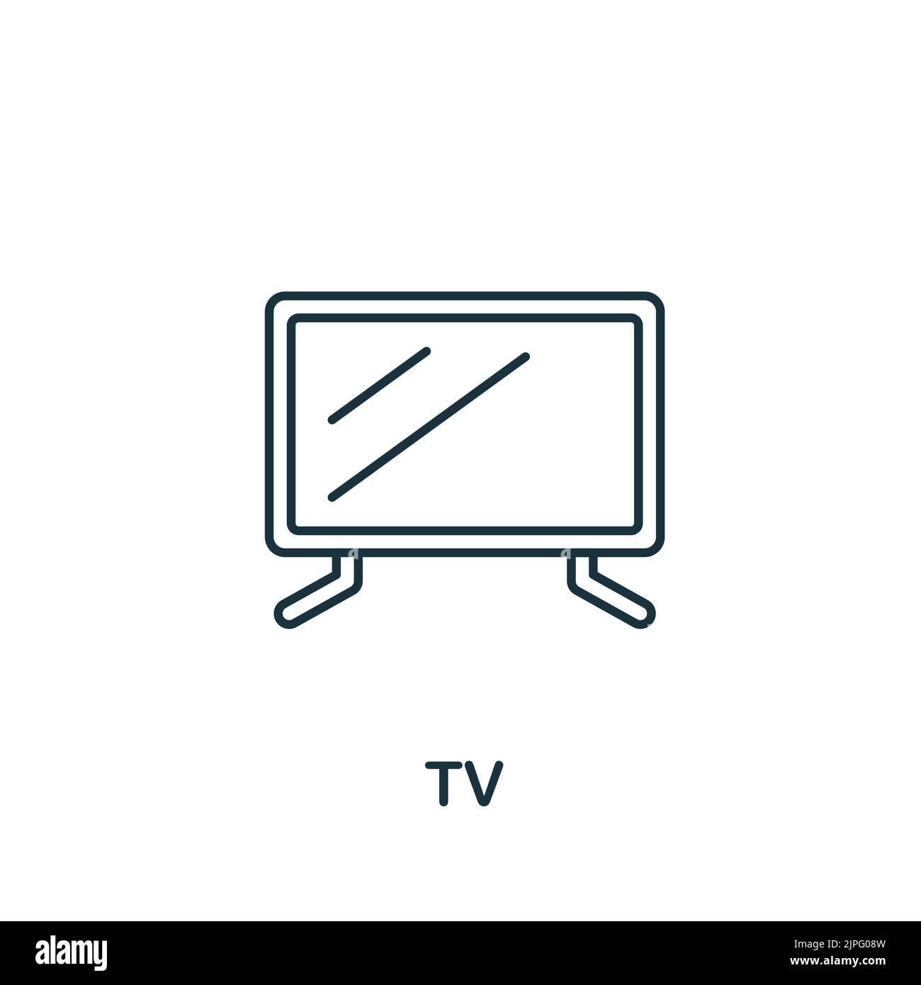 Tv icon. Line simple Tv icon for templates, web design and infographics ...