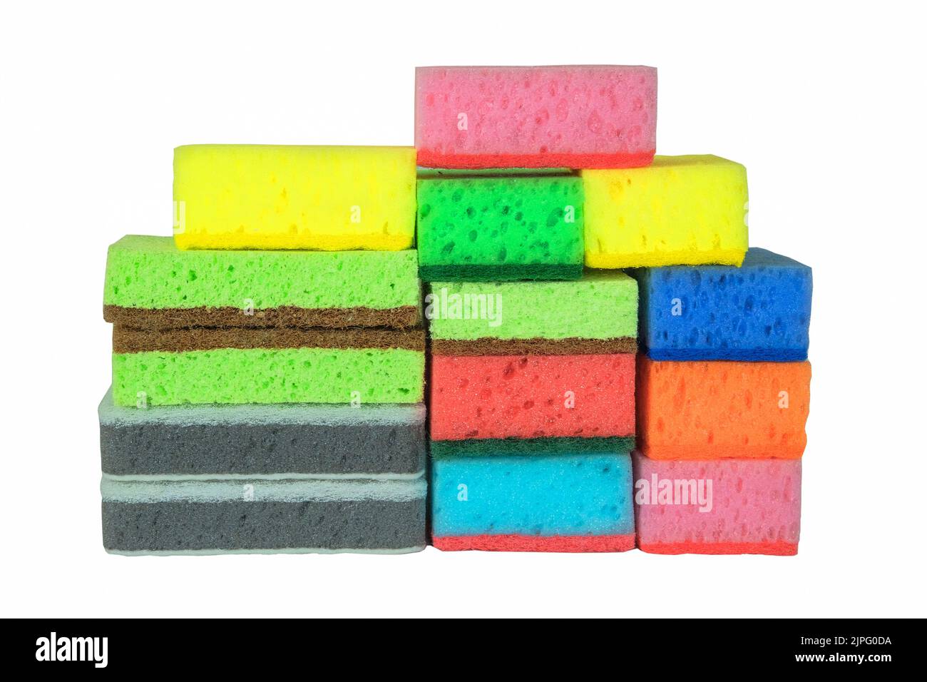 Stack of cleaning sponges isolated on a white background. Service ...