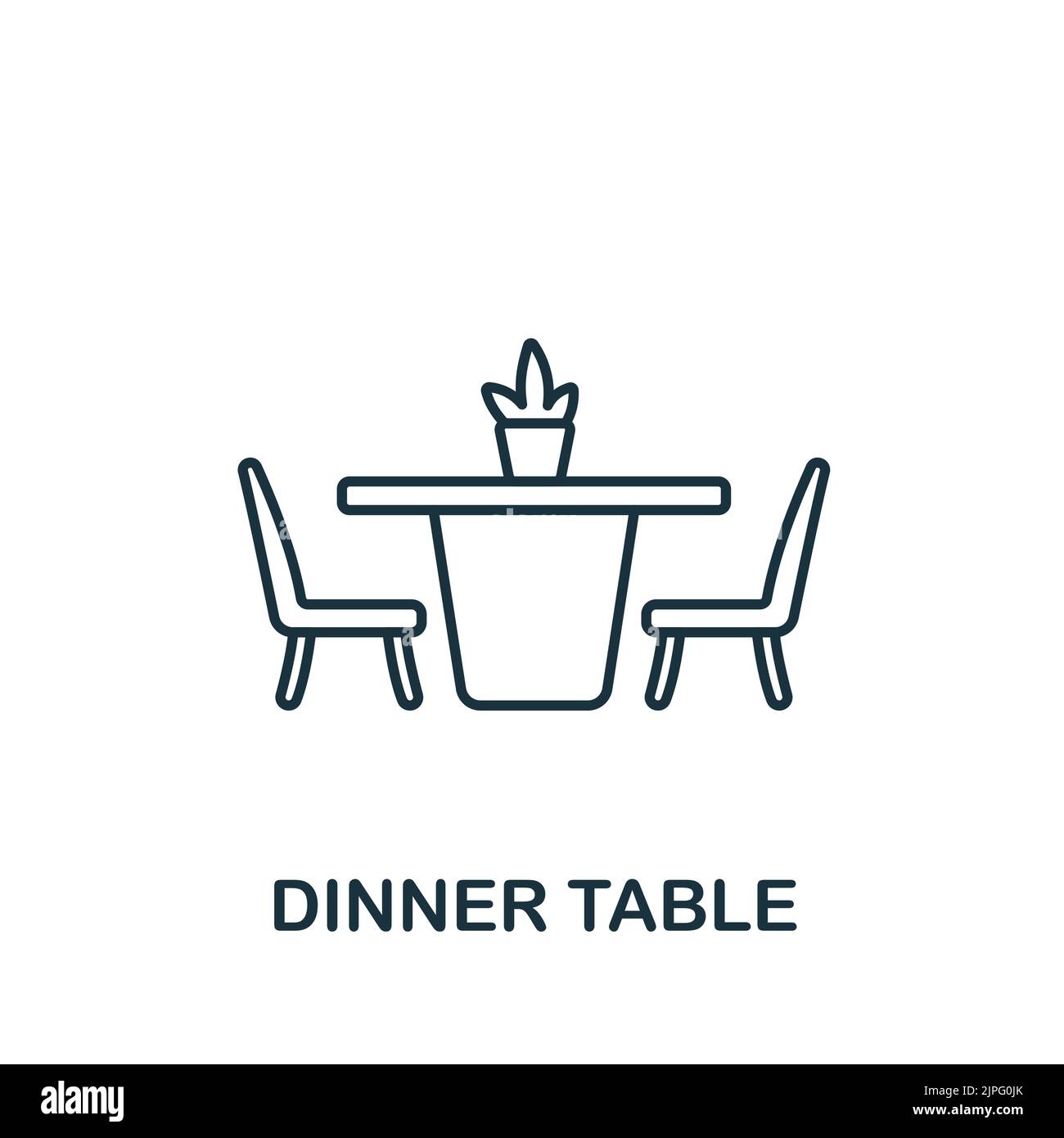 Dinner Table icon. Line simple Dinner Table icon for templates, web ...
