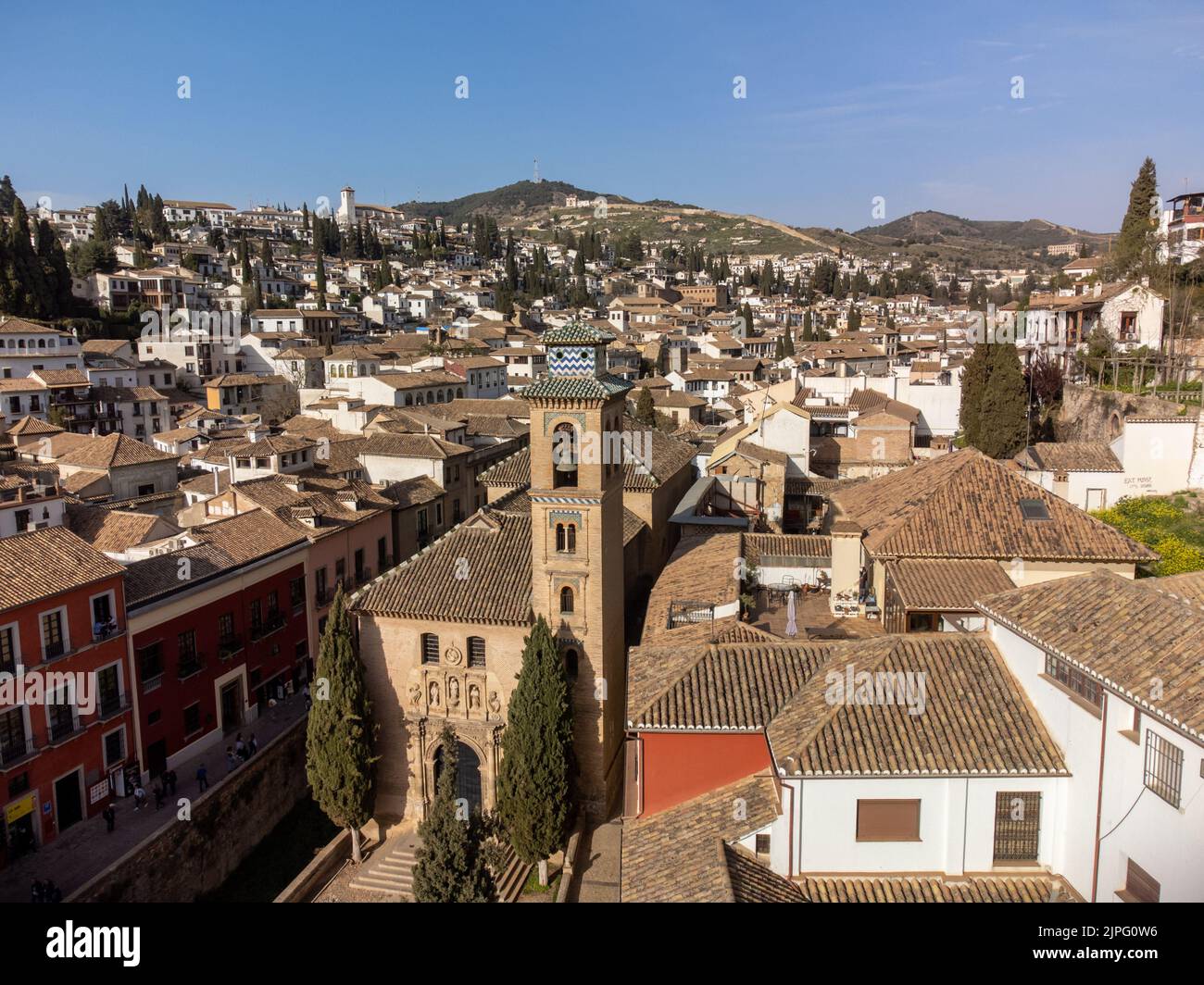 View from roof on buildings in old central part of world heritage city ...