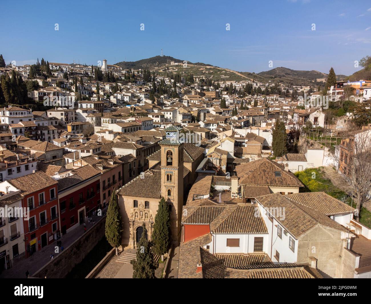 View from roof on buildings in old central part of world heritage city ...