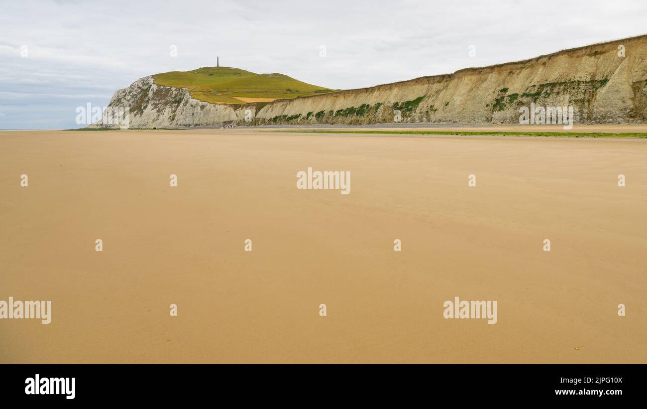 Beach of Cap Blanc Nez in norther France on a cloudy day in summer ...