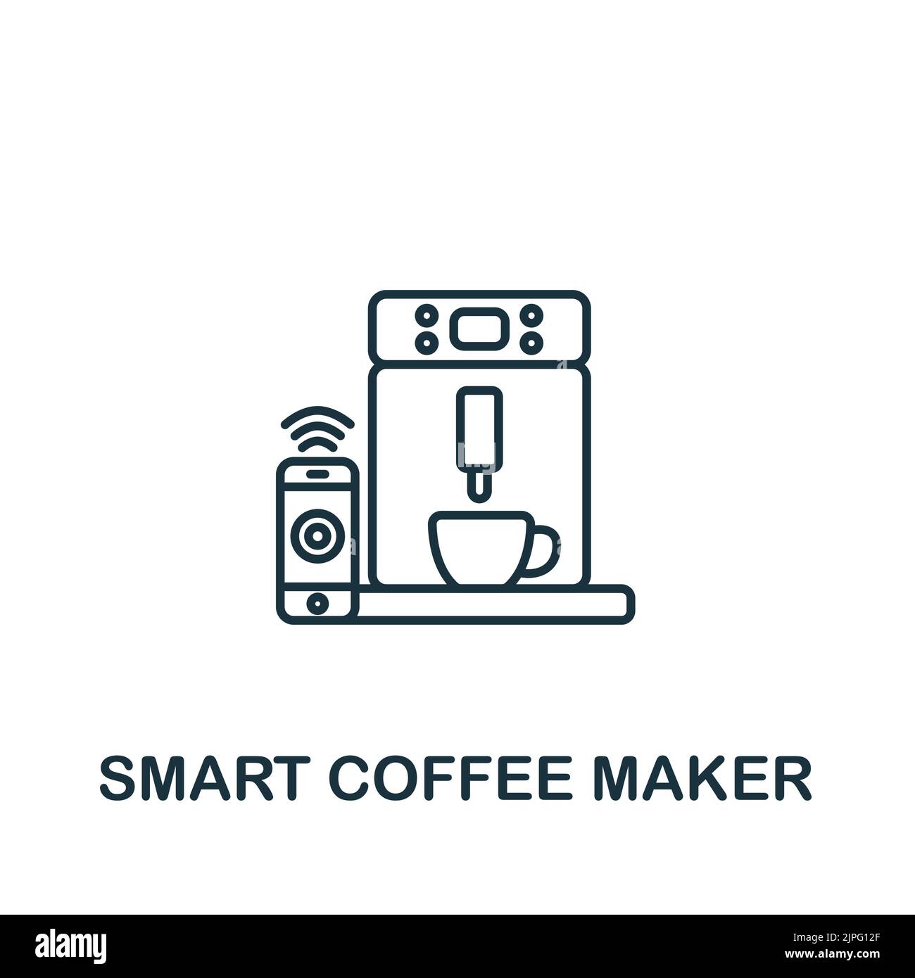 Smart Coffee Maker icon. Line simple icon for templates, web design and ...