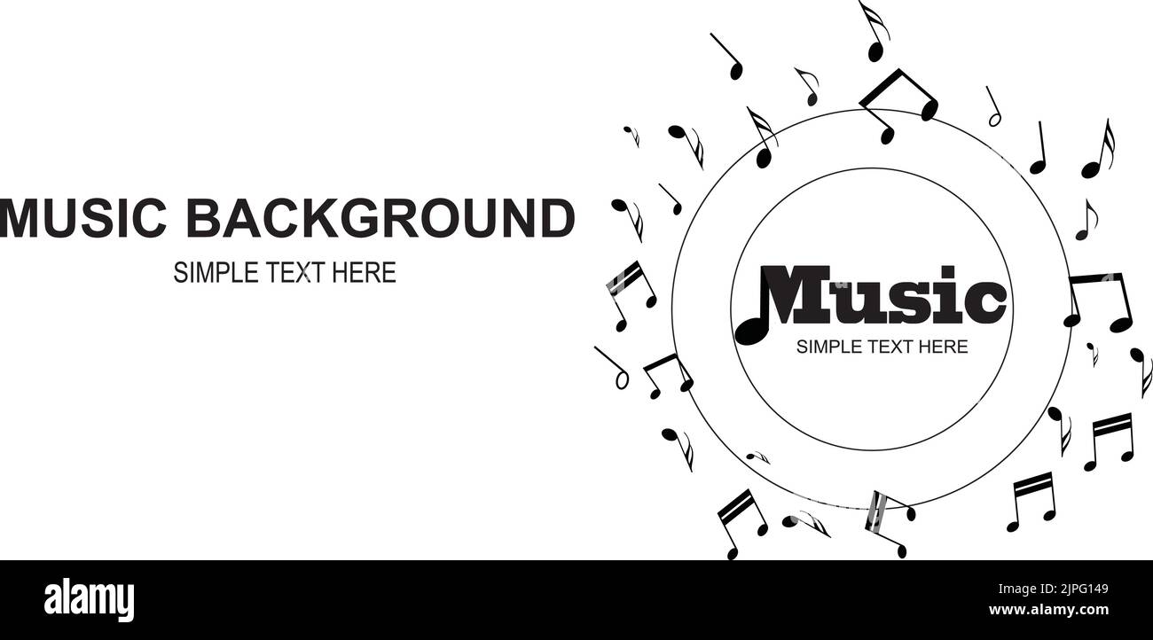 A music background design with editable text on a white background ...