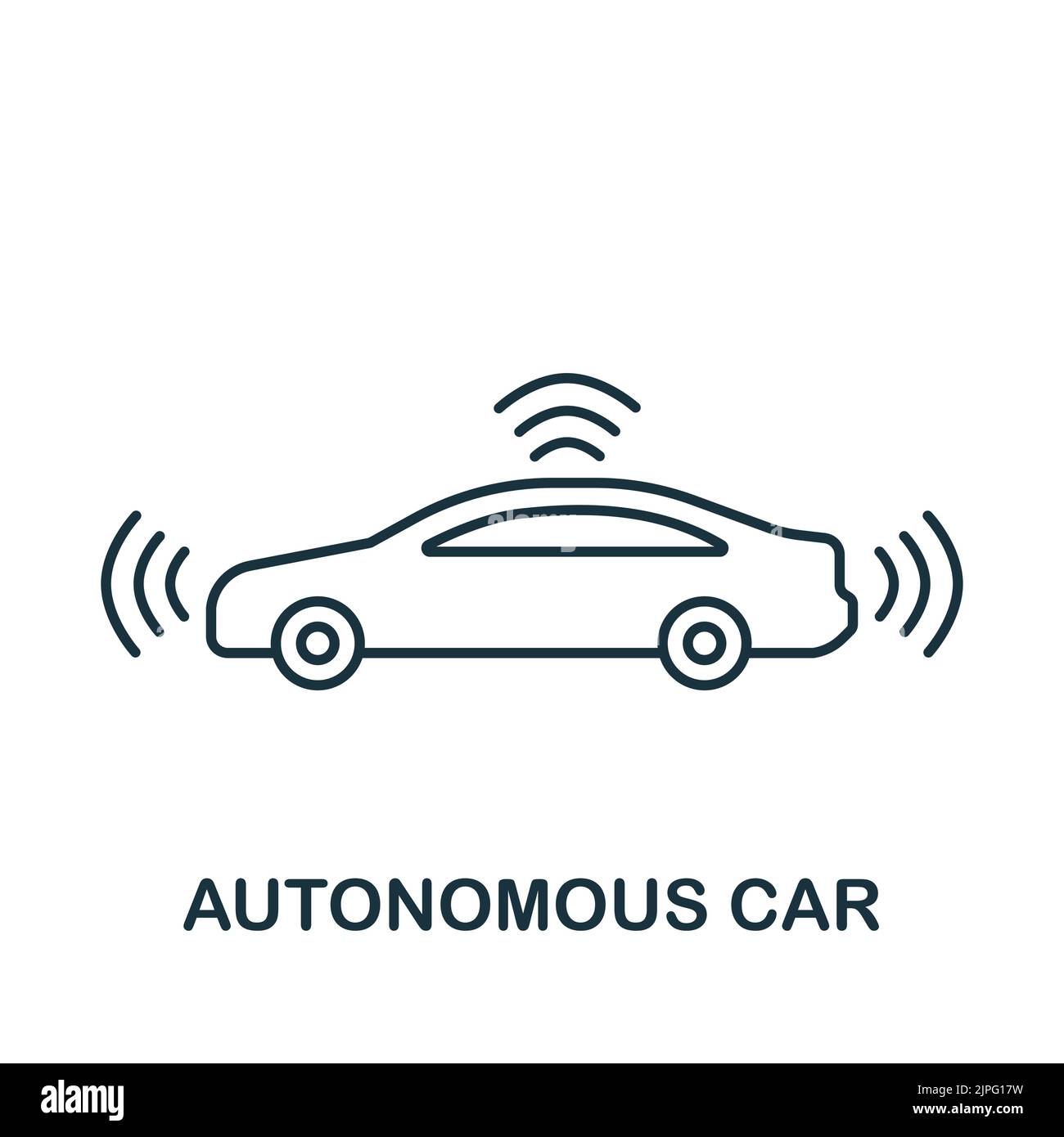 Autonomous Car icon. Line simple icon for templates, web design and ...