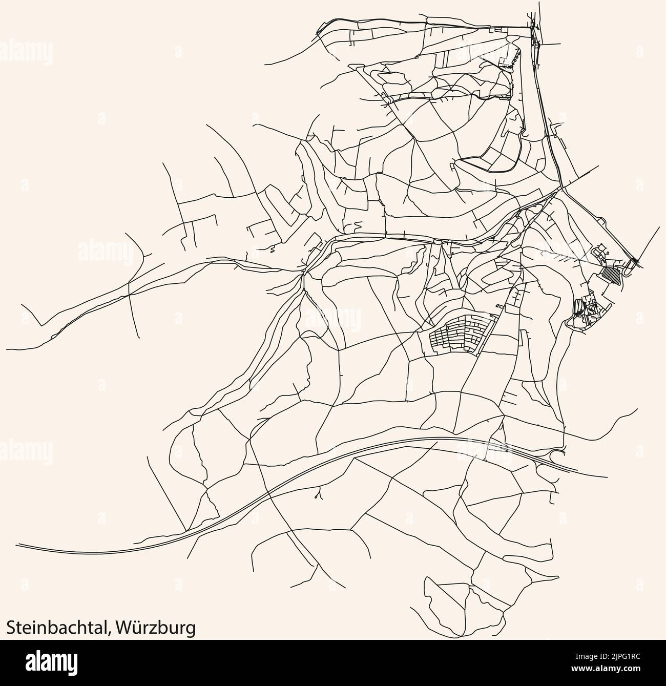 Street roads map of the STEINBACHTAL DISTRICT, WÜRZBURG Stock Vector ...