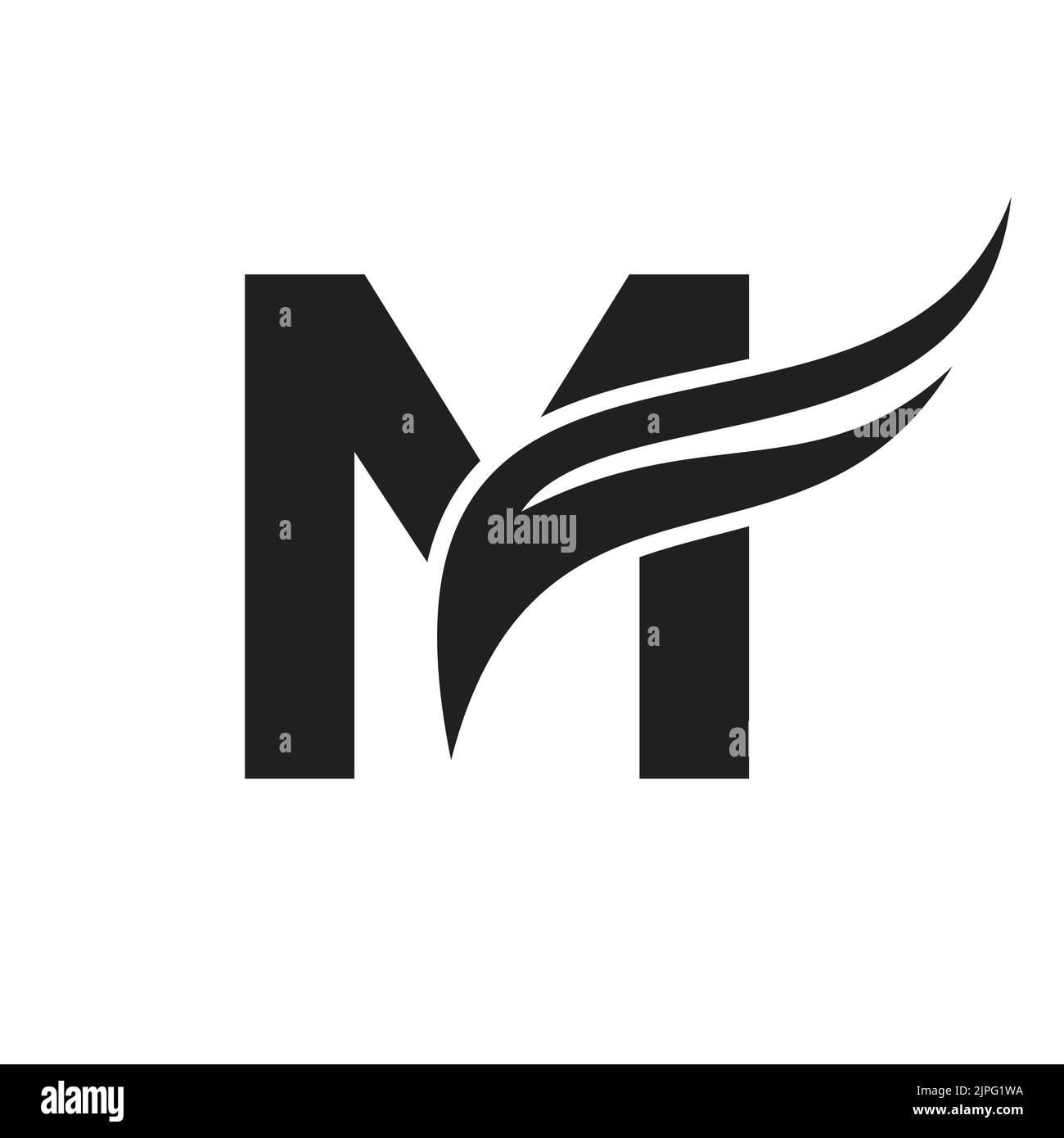 Letter M Wing Logo Design. Transportation Logo Letter M and Wings ...