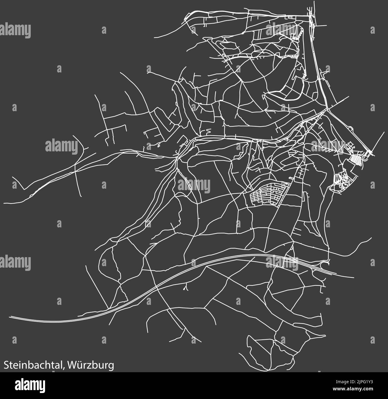 Street roads map of the STEINBACHTAL DISTRICT, WÜRZBURG Stock Vector ...