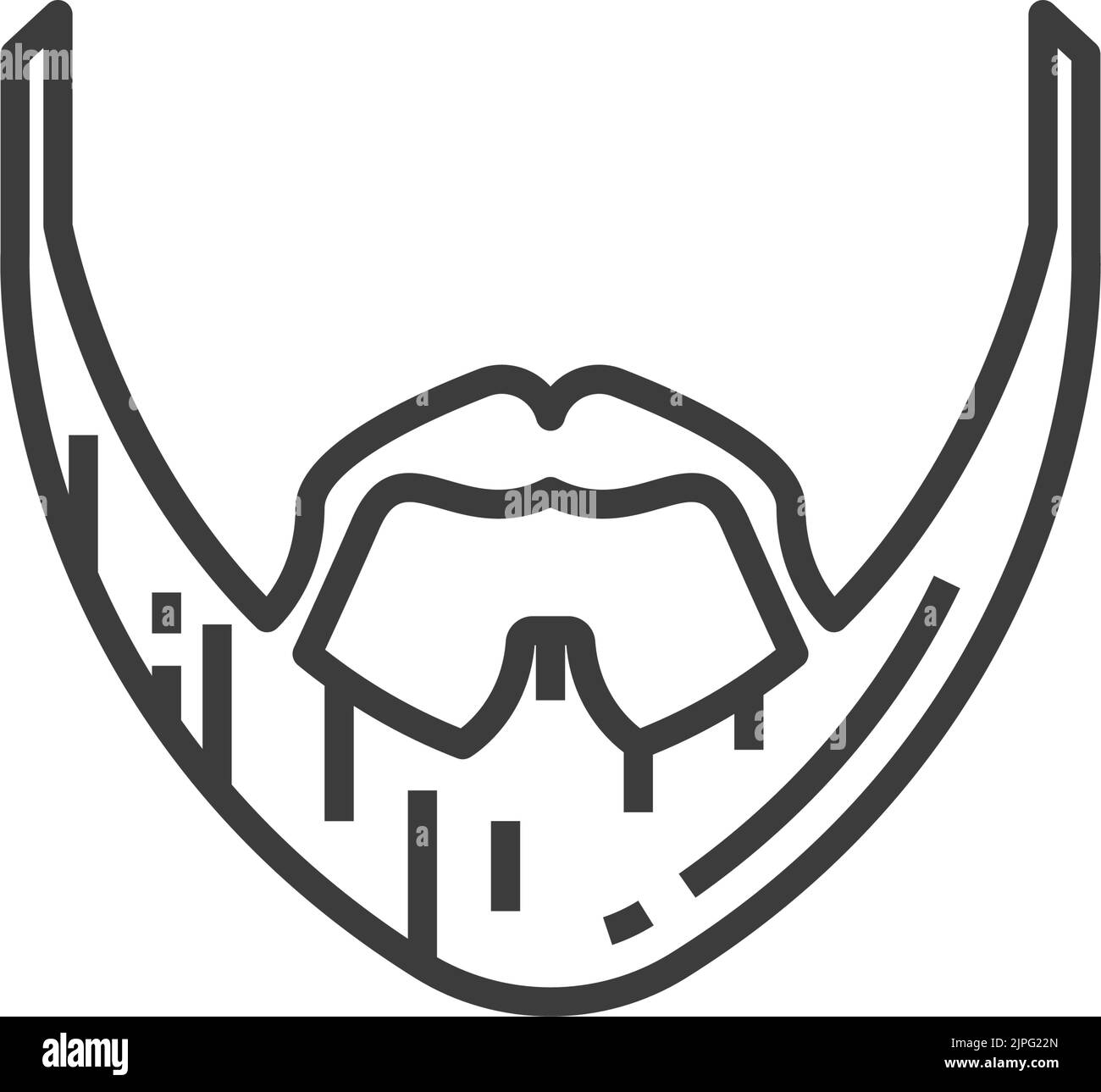 Moustaches And Beard Isolated Retro Haircut Line Art Icon Vector Fathers Day And Movember Day