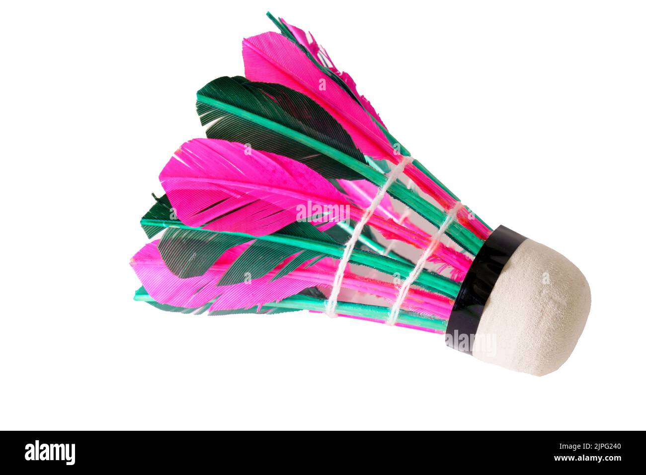 Colorful feather shuttlecock badminton isolated on white background ...