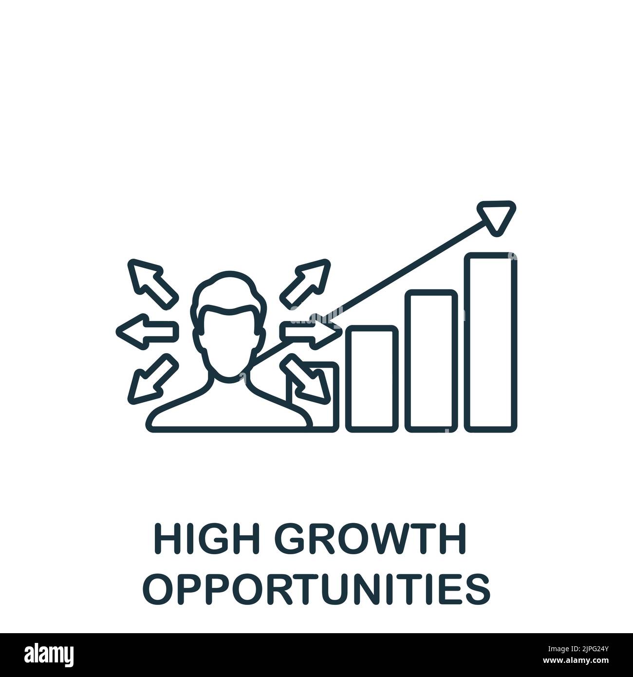 High Growth Opportunities icon. Line simple icon for templates, web ...