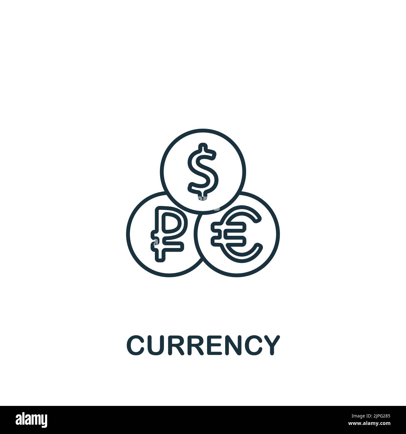 Currency icon. Line simple icon for templates, web design and ...