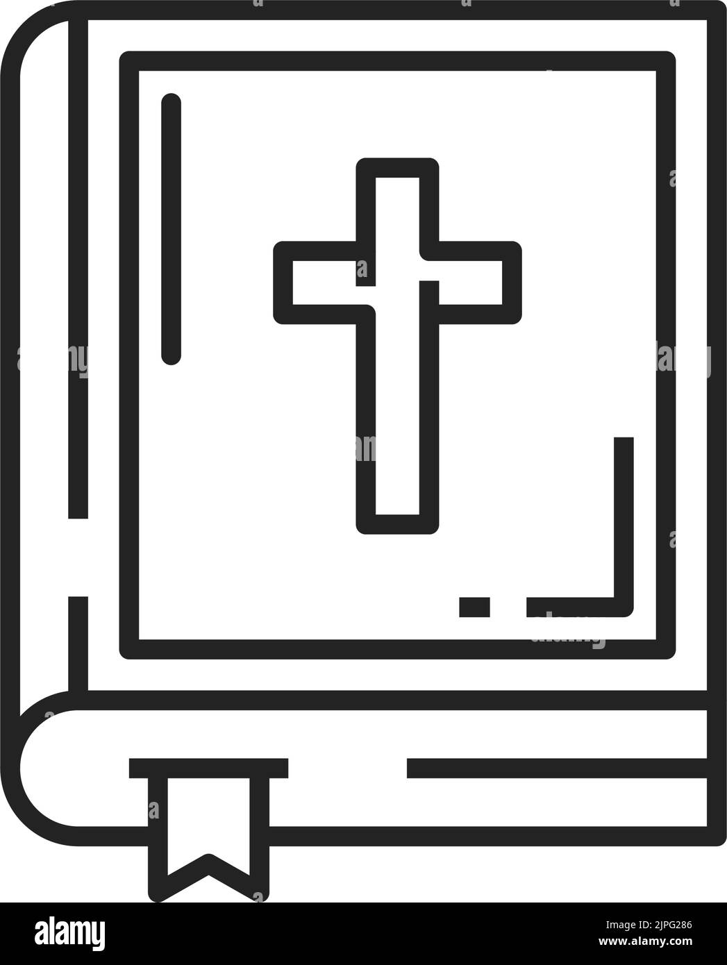 Holy bible isolated outline icon. Vector sacred text or scriptures ...