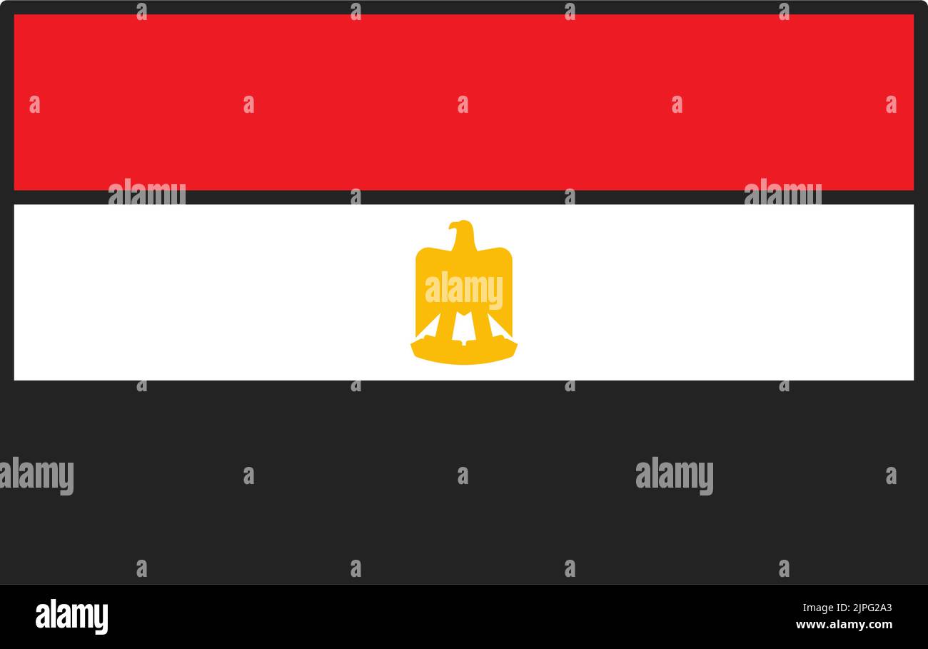 Egypt flag, Egyptian symbol of Arab Republic, vector icon. Egypt flag ...