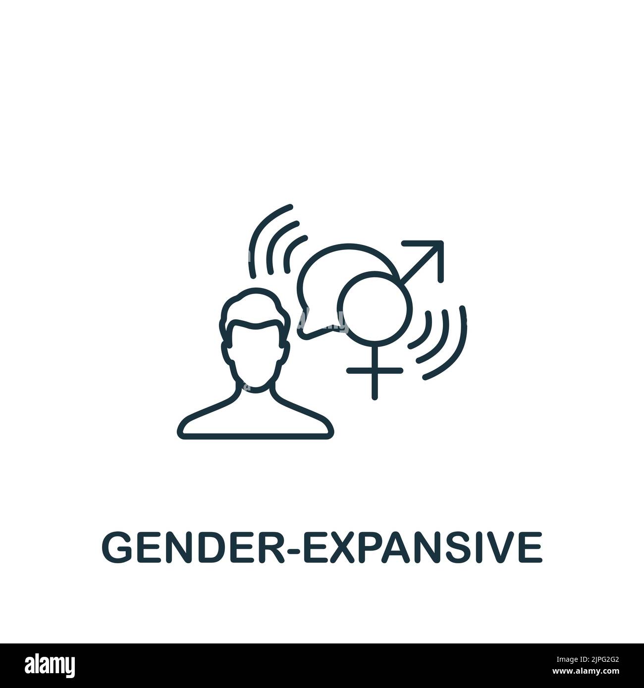 Gender Expansive Icon Line Simple Lgbt Icon For Templates Web Design And Infographics Stock