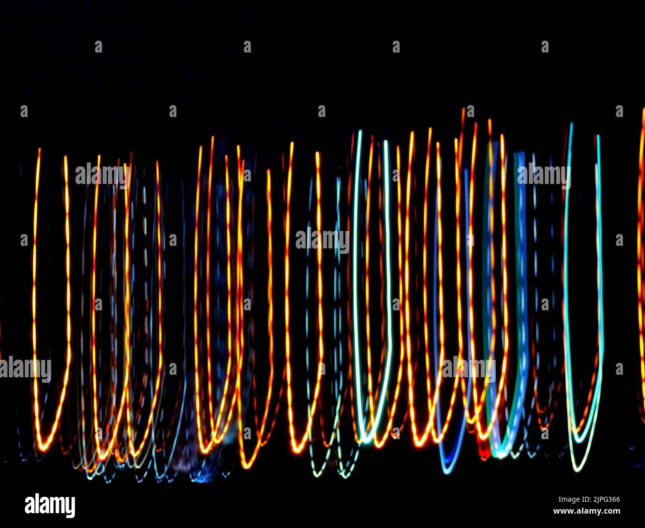 Colorful light trails with motion effect. Abstract background. Shows ...