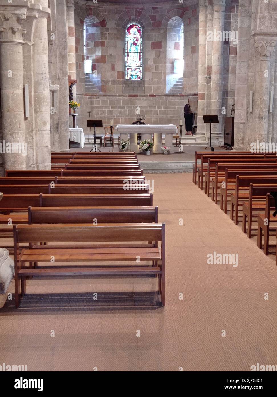 Église Saint Blaise à Vallon en Sully, L'Allier, France Stock Photo - Alamy