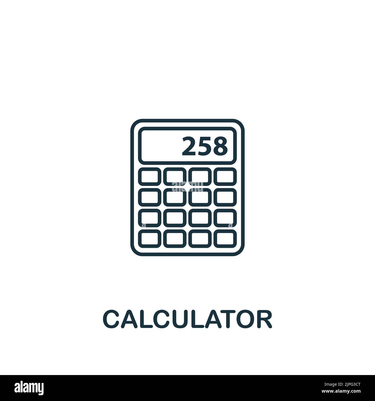 Calculator icon. Line simple Measuring icon for templates, web design ...