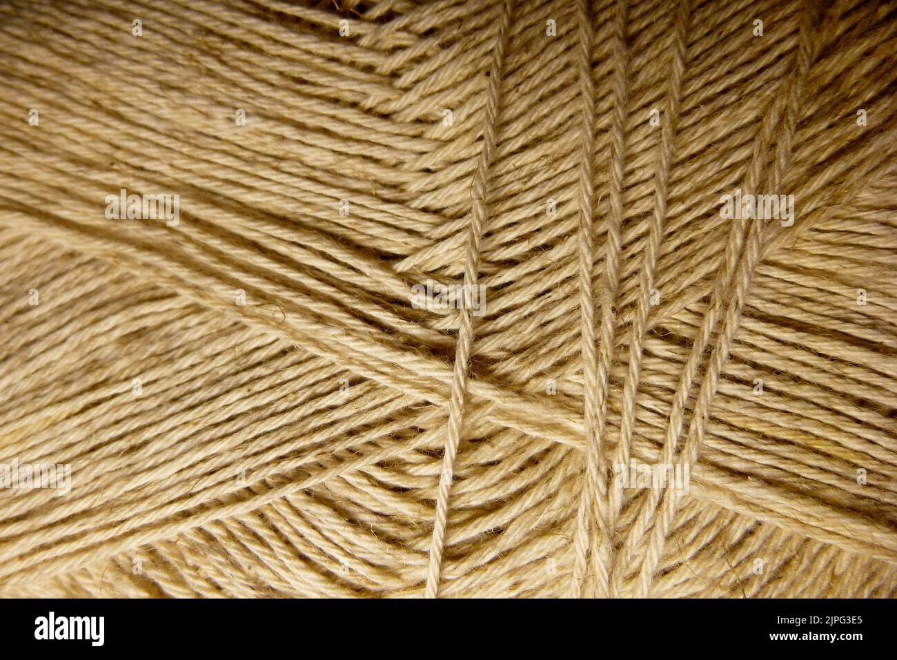 Linen Yarn in a skein. Close-up. Knitting thread texture Stock Photo ...