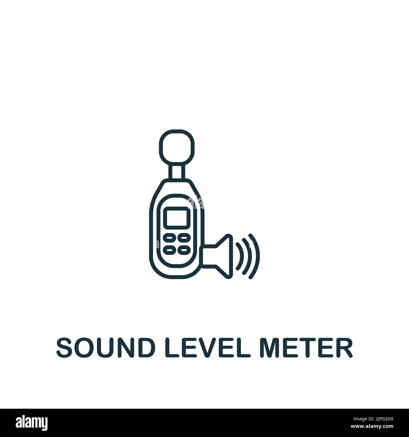 Sound Level Meter icon. Line simple Measuring icon for templates, web ...