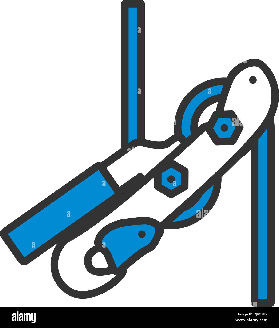 Alpinist Rope Ascender Icon. Editable Bold Outline With Color Fill ...