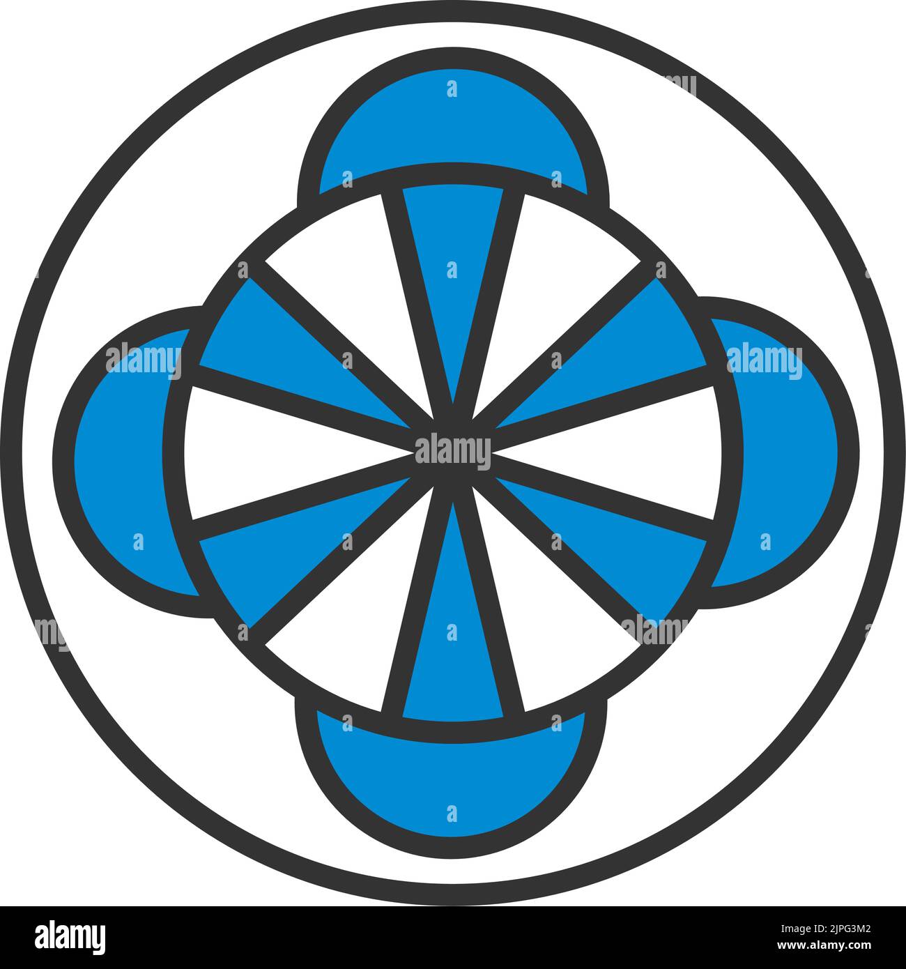 Carousel Top View Icon. Editable Bold Outline With Color Fill Design ...