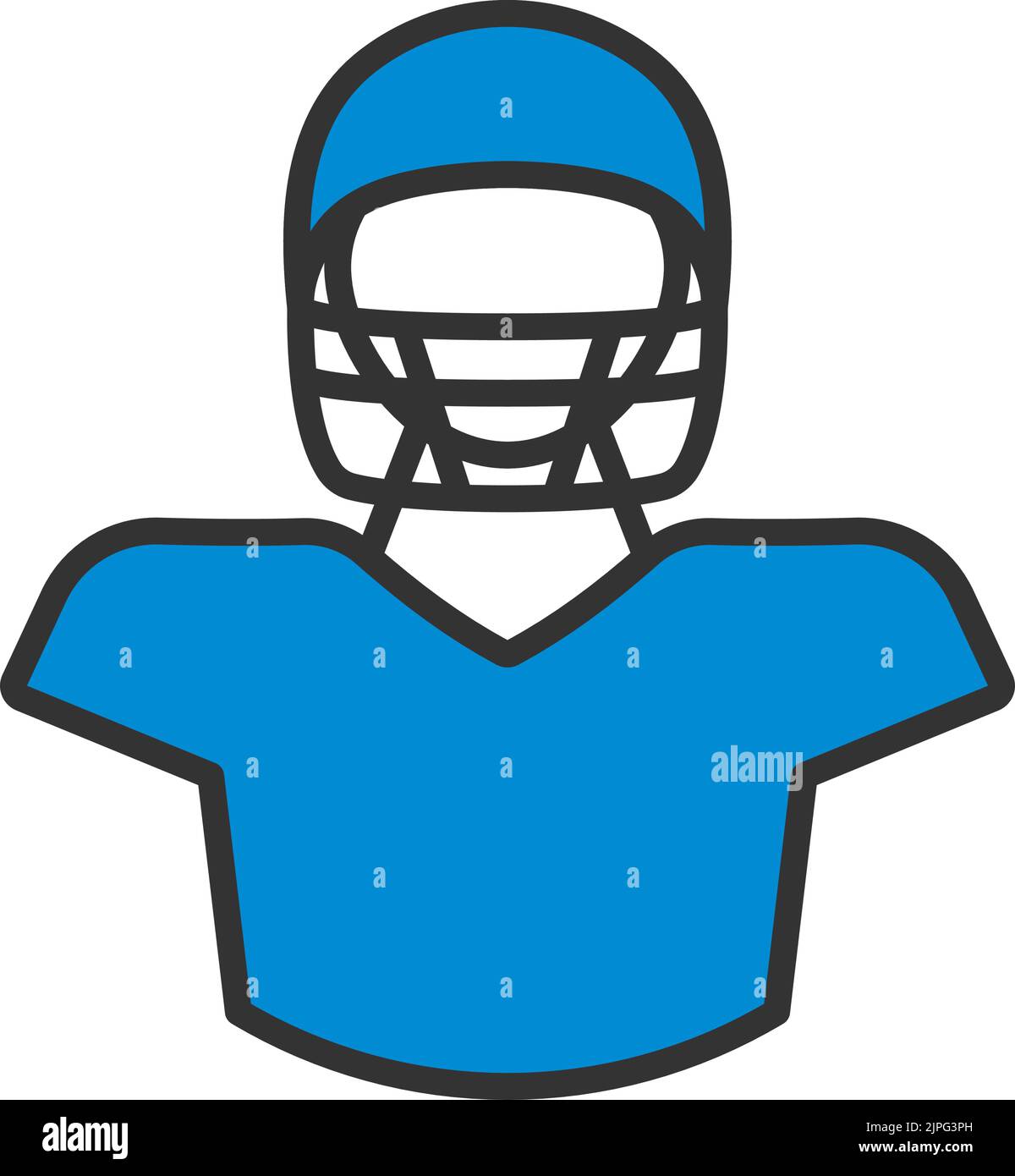 American Football Player Icon. Editable Bold Outline With Color Fill ...