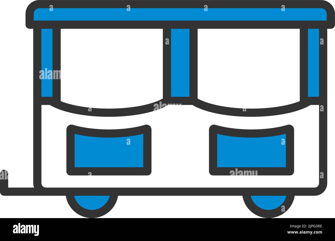 Wagon Of Children Train Icon. Editable Bold Outline With Color Fill ...