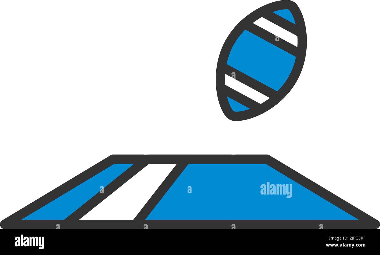 American Football Touchdown Icon. Editable Bold Outline With Color Fill ...