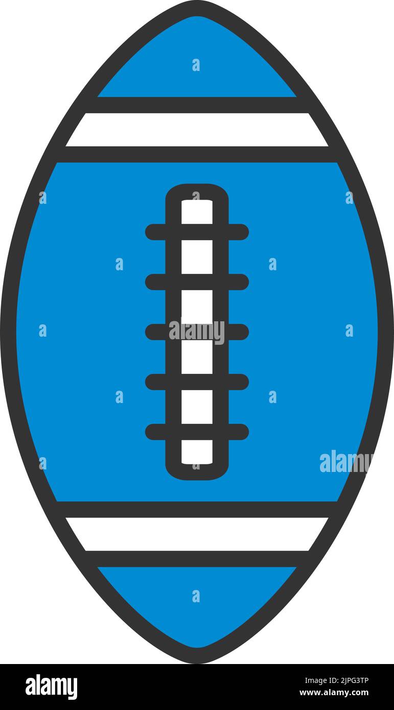 American Football Ball Icon. Editable Bold Outline With Color Fill ...