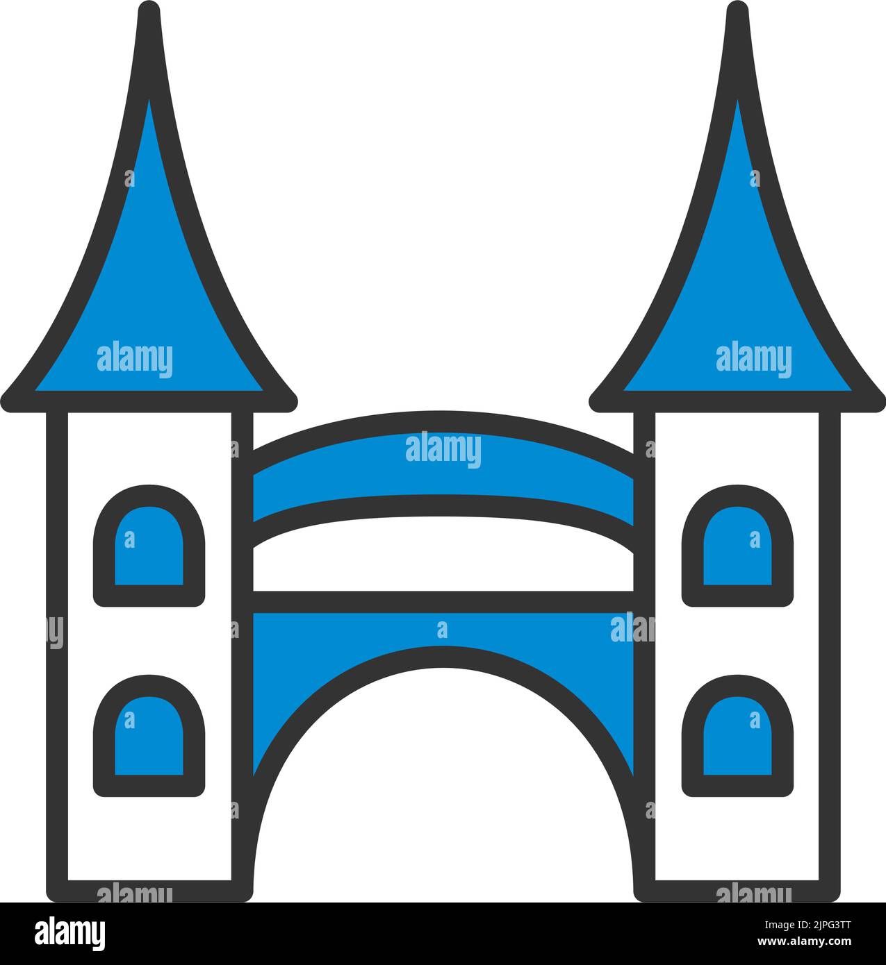 Amusement Park Entrance Icon. Editable Bold Outline With Color Fill ...