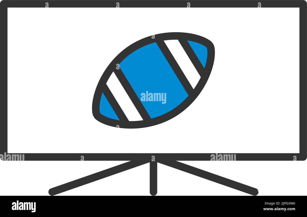 American Football Tv Icon. Editable Bold Outline With Color Fill Design ...